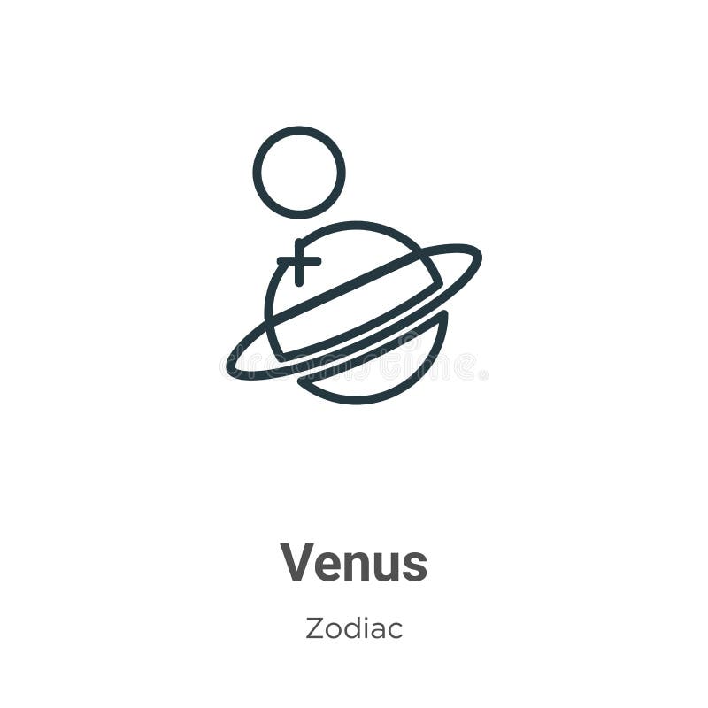 Venus Outline Vector Icon. Thin Line Black Venus Icon, Flat Vector ...