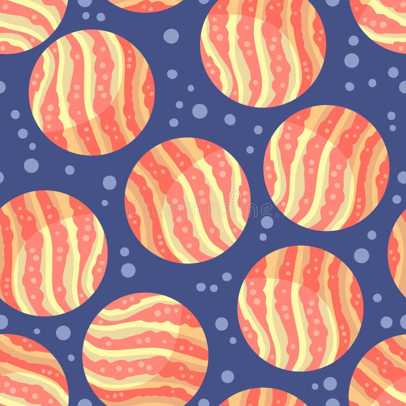 Venus Planet Abstract Seamless Space Pattern Background with Planets ...