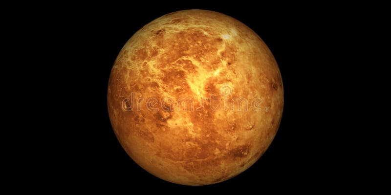 Venus Planet from Space Round Black Background Stock Image - Image of ...
