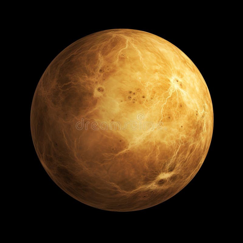 Venus Planet Surface Close Up with Sky Views, Vector Illustration Stock ...