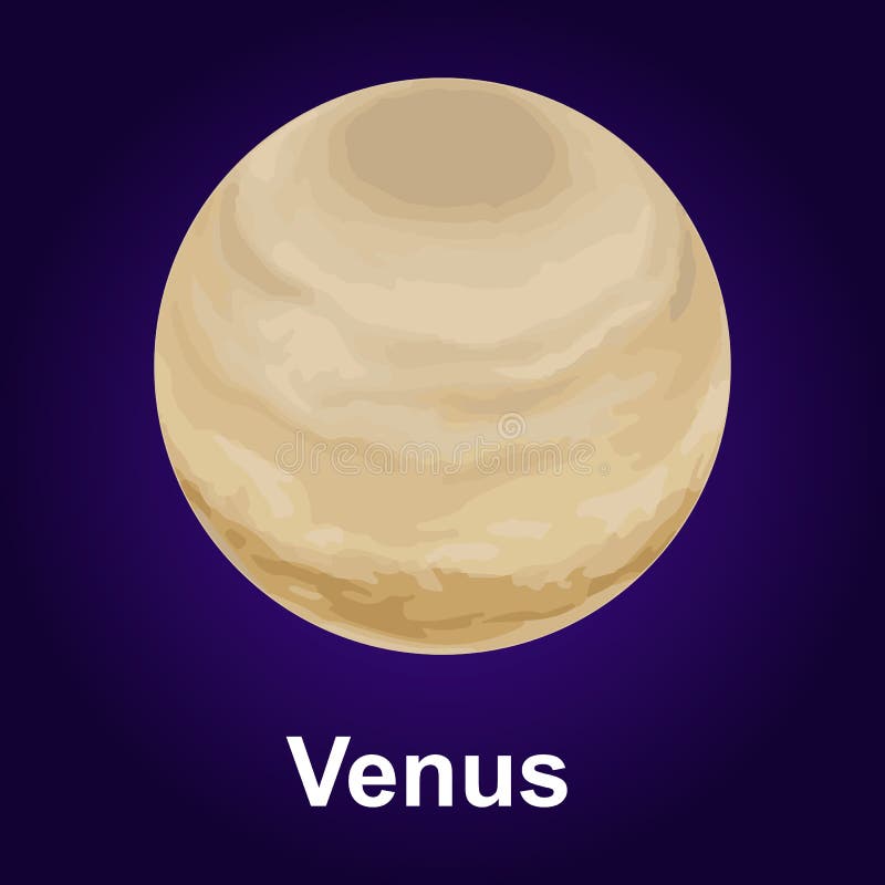 Venus Planetsymbol, Tecknad Filmstil Vektor Illustrationer ...