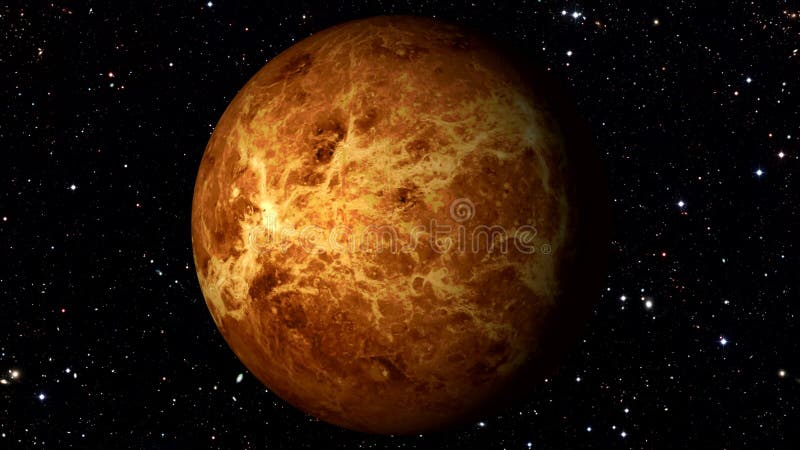 Venus Rotating on a Moving Star Backgrund. Loopable Stock Video - Video ...