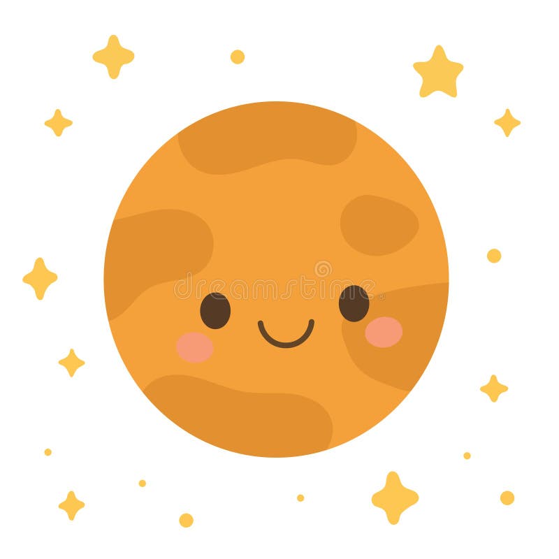 Venus with Textured Orange Surface and Glowing Smile, Suitable for ...