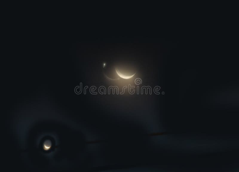 Waning Crescent Moon stock image. Image of craters, night - 76311733