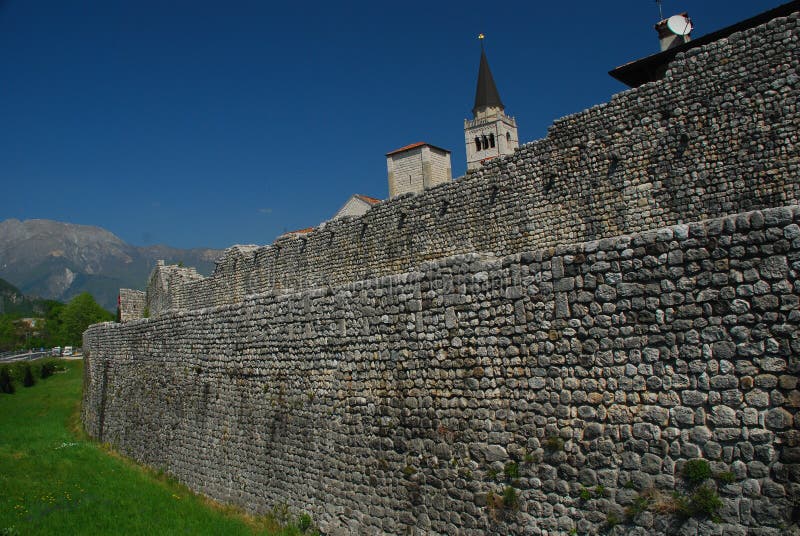 Venzone, Friuli, Italy. the Village Wall Stock Image - Image of italy ...