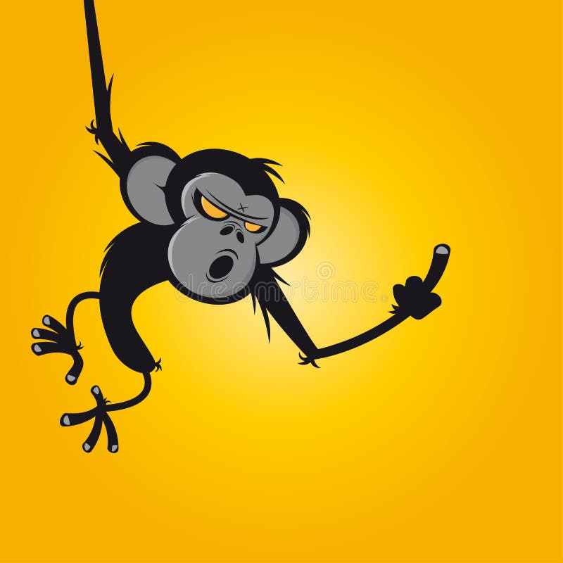 Wütiger Affe Zeigt Den Mittelfinger Vektor Abbildung - Illustration von ...