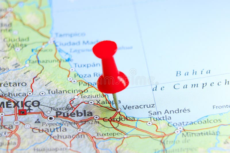 Veracruz, Mexico Pin on Map Stock Photo - Image of direction, travel ...