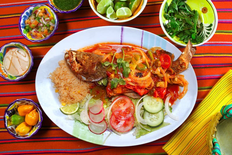 Veracruzana Style Fish Mexican Seafood Stock Photo - Image of gourmet ...
