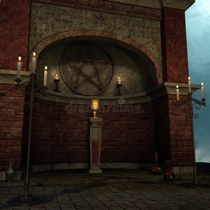 Veralteter Altar Oder Heiligtum In Einer Fantasieeinstellung Stock ...