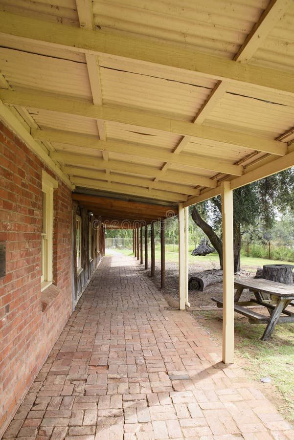 Veranda on Brick Building. stock image. Image of daytime - 50808199