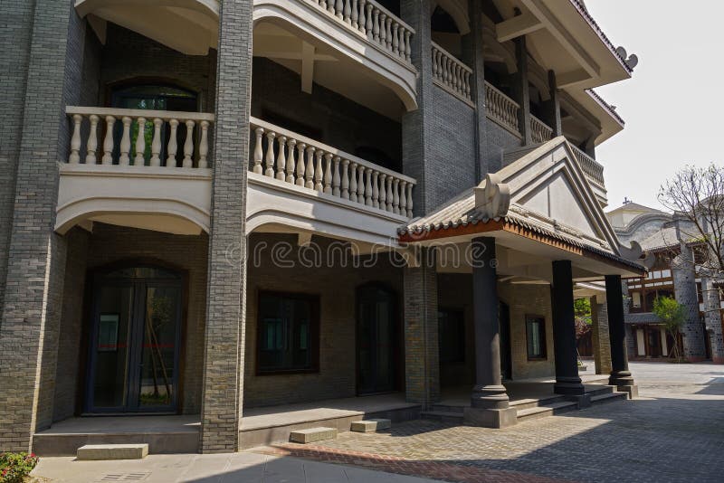 Veranda of Old-fashioned Building Stock Image - Image of gallery ...