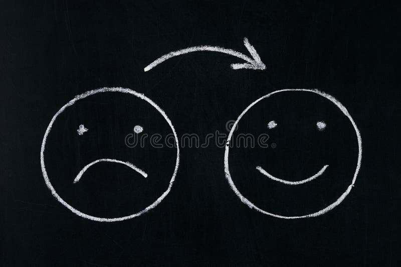 Veranderende Stemming Van Slecht Tot Goed Stock Afbeelding - Image of ...