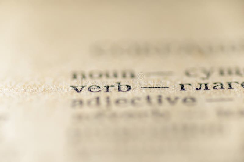 Verb word dictionary stock image. Image of line, verb - 218486329