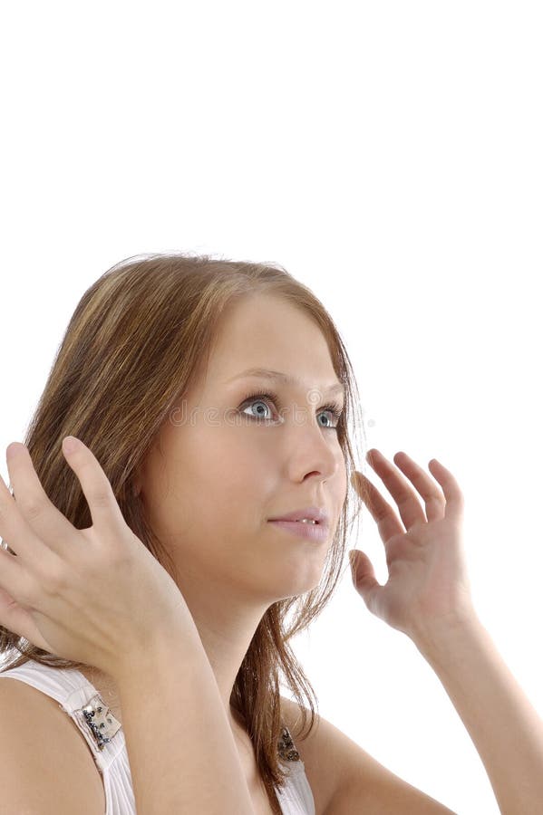 Verbaasd Meisje Jong Geitje Weinig Het Leuke Maniermeisje Stellen Met ...