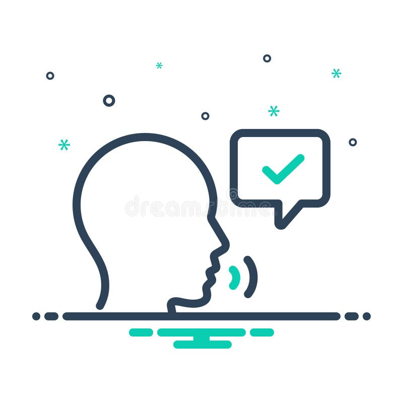 Mix Icon for Verbal Approval, Verbal and Communication Stock ...