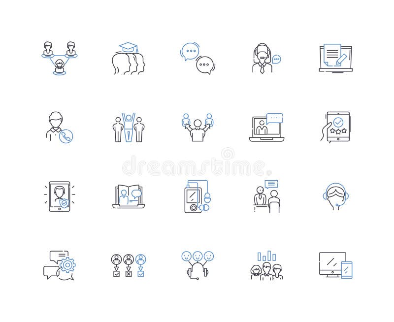 Communication and Expression Linear Icons Set. Dialogue, Verbal ...