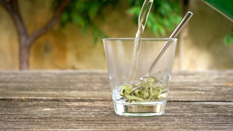 Verbena Tea on Old Wooden Planks Stock Photo - Image of focus ...