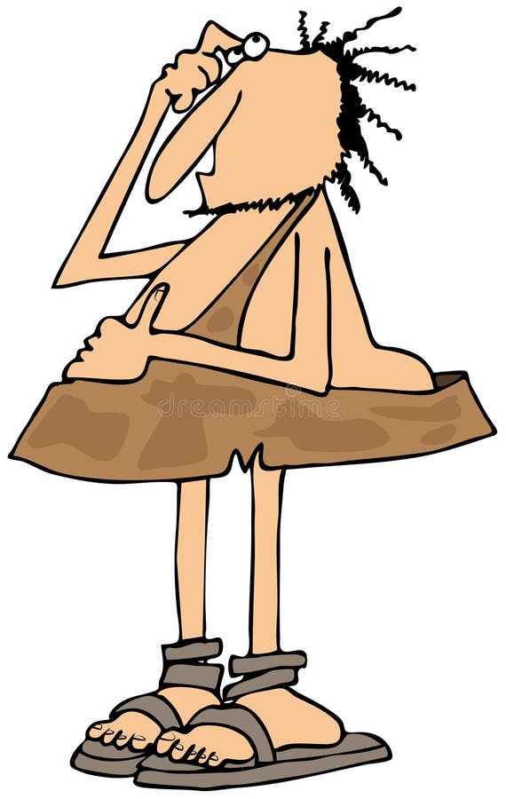 Verbijsterde holbewoner stock illustratie. Illustration of huid - 44492219