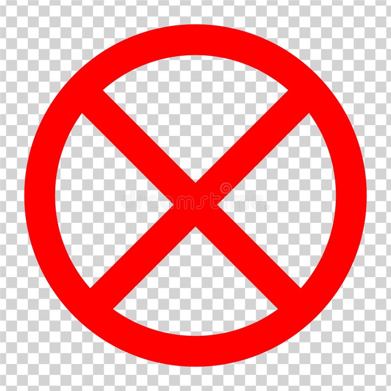 Verbot-Stoppschild Rote Ikone Auf Transparentem Hintergrund Vektor ...