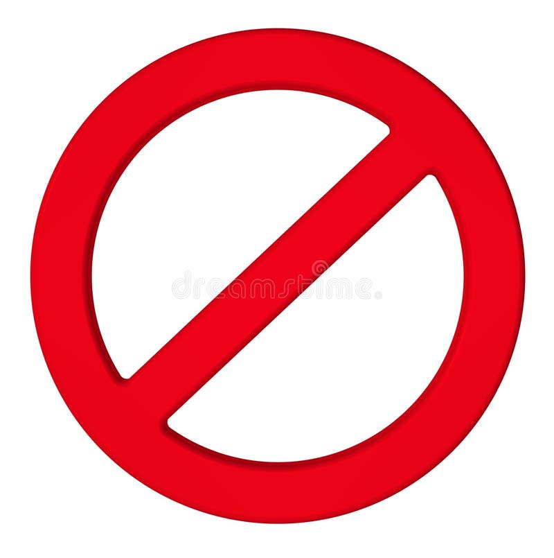 VERBOT-Zeichen Getrennt Auf Weiß Stock Abbildung - Illustration von ...