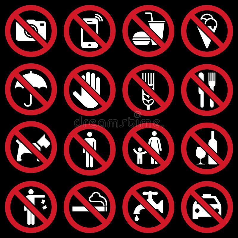 Verbotszeichen vektor abbildung. Illustration von kennsatz - 175728266