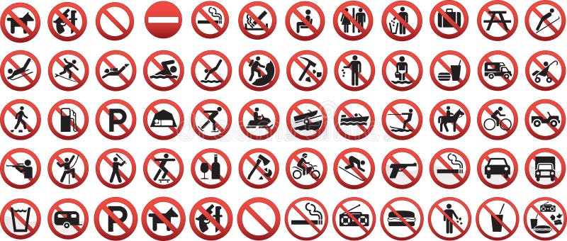 Verbotszeichen vektor abbildung. Illustration von anweisungen - 66420926
