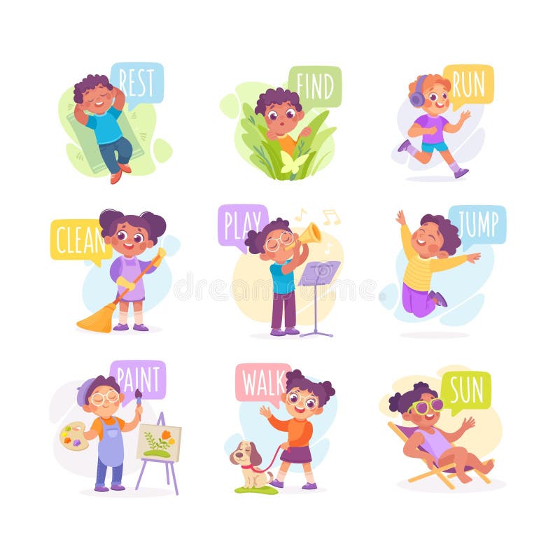 Verbs Study Stock Illustrations – 116 Verbs Study Stock Illustrations ...