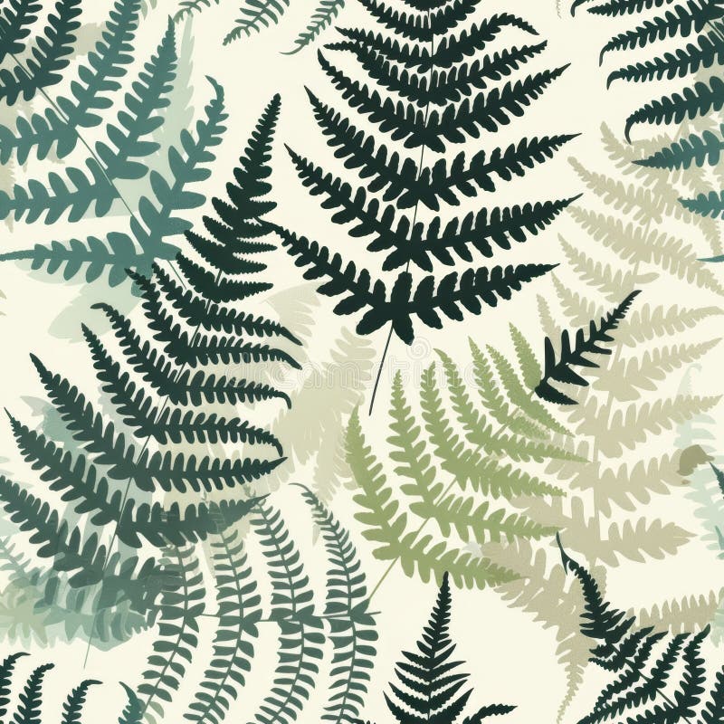 Verdant Fern Patterns: a Seamless Botanical Background Stock Image ...