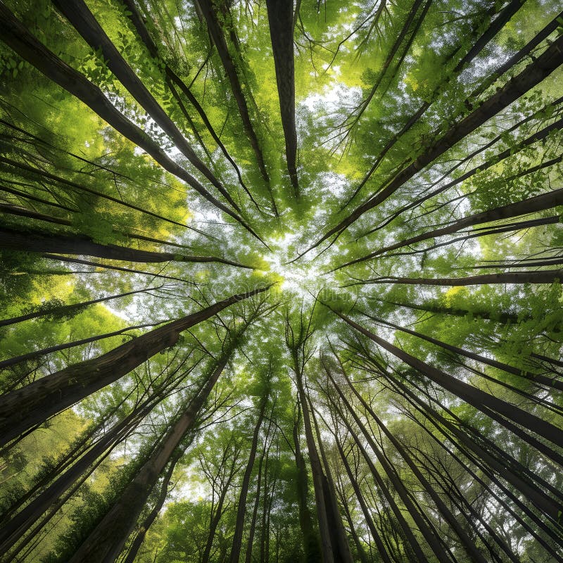 Verdant Forest Canopy from Below Stock Photo - Image of foliage, lush ...