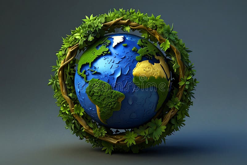 Verdant Globe, a Lush and Vibrant Representation of Earth,World ...