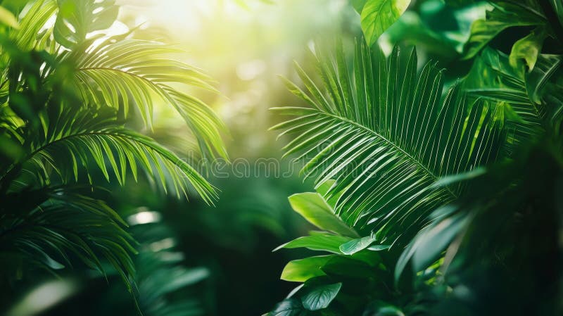 Verdant Leaves Bathed in Sunlight: a Nature Scene with Leafy Framing ...