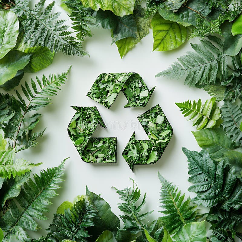 Sustainable Solutions: a Verdant Symbol of Recycling Amidst Foliage ...