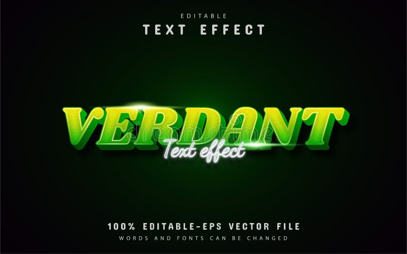 Verdant Text - Green Gradient Style Text Effect Stock Vector ...