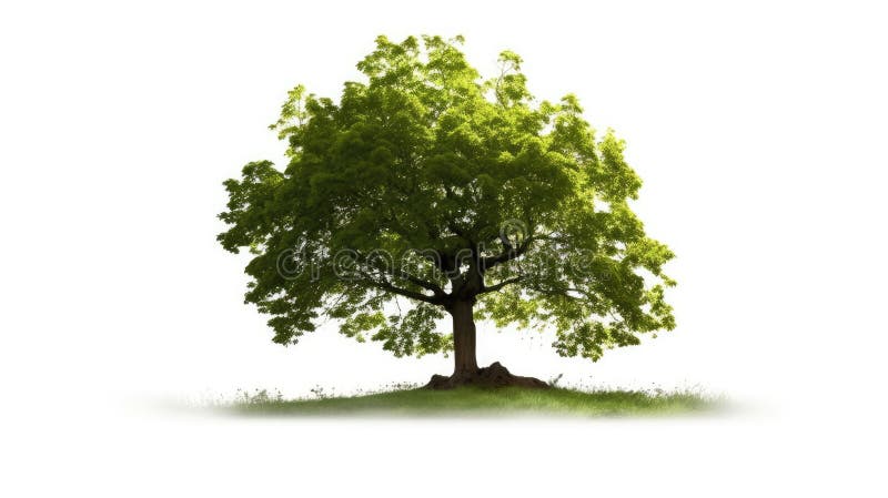 Verdant Tree Isolated on White Ideal for Eco Friendly Design Projects ...