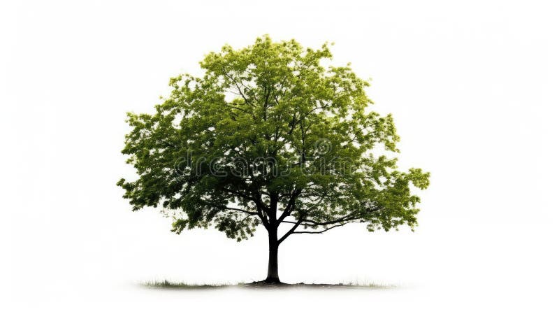 Verdant Tree Isolated on White Ideal for Eco Friendly Design Projects ...