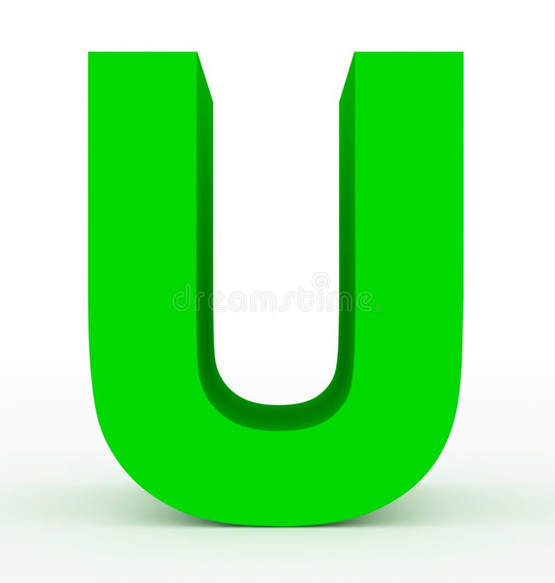 Verde Da Letra U 3d Isolado No Branco Ilustração Stock - Ilustração de ...