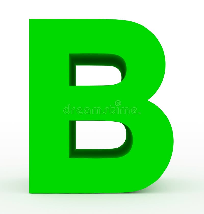 Verde De La Letra B 3d Aislado En Blanco Stock de ilustración ...