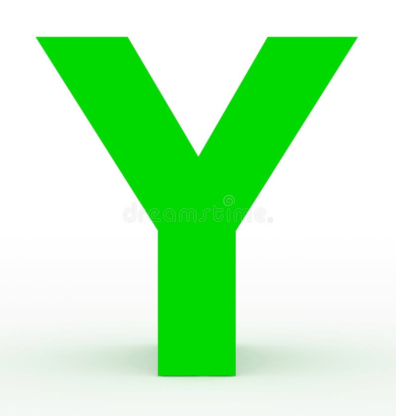 Verde De La Letra Y 3d Aislado En Blanco Stock de ilustración ...