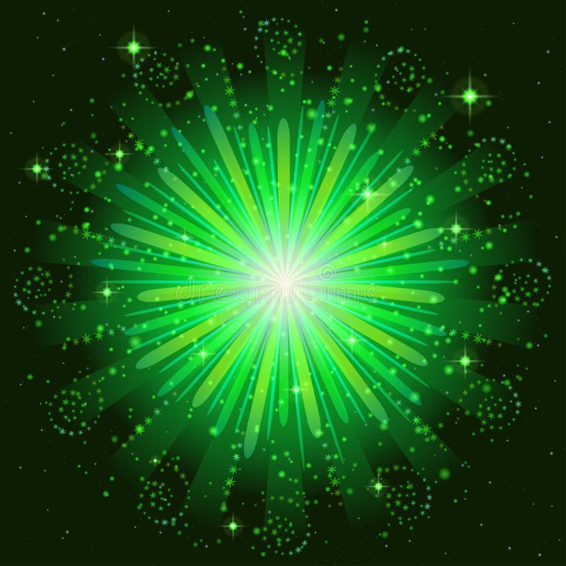 Verde Del Fuoco D'artificio Illustrazione Vettoriale - Illustrazione di ...