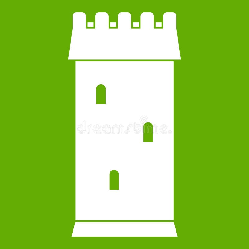 Verde Del Icono De La Torre De La Fortaleza Ilustración del Vector ...