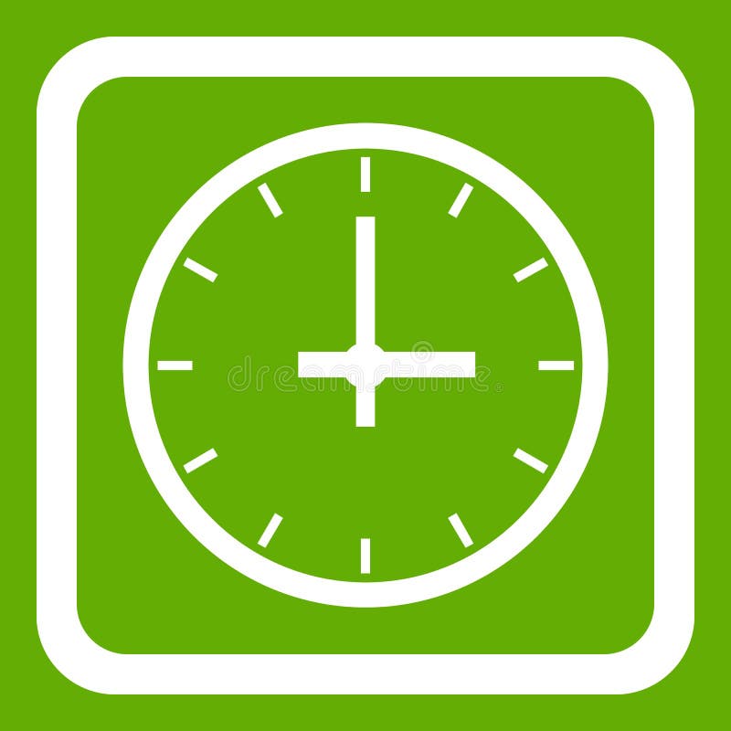 Verde del icono del reloj ilustración del vector. Ilustración de forma ...