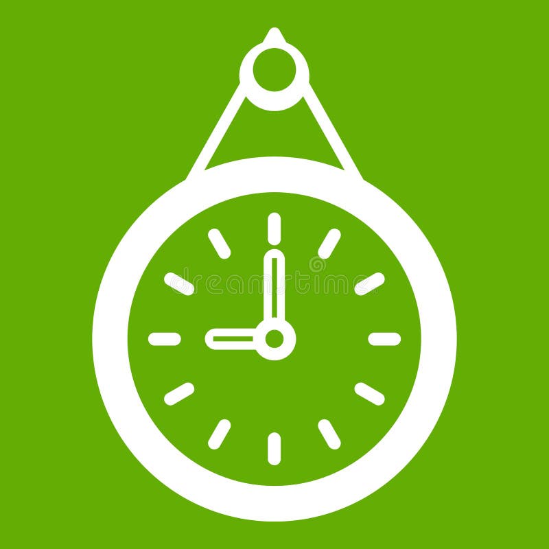 Verde del icono del reloj ilustración del vector. Ilustración de ...