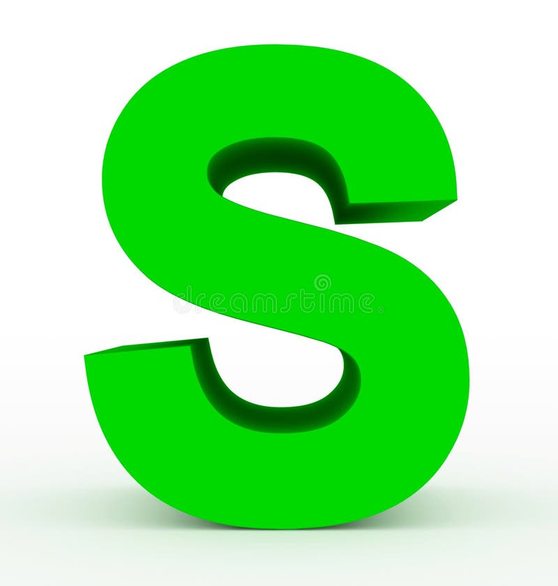 Verde Della Lettera S 3d Isolato Su Bianco Illustrazione di Stock ...