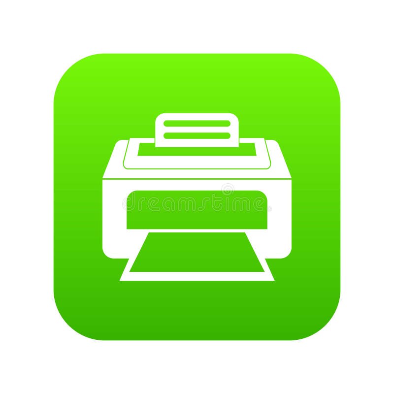 Verde Digital Del Icono Moderno De La Impresora Laser Ilustración del ...
