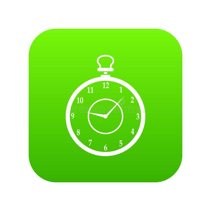 Verde Digital Del Icono Del Reloj Ilustración del Vector - Ilustración ...