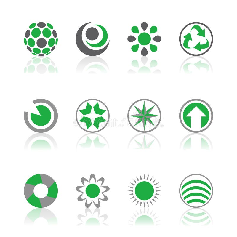 Verde Dos Logotipos Da Companhia Ilustração Stock - Ilustração de ...