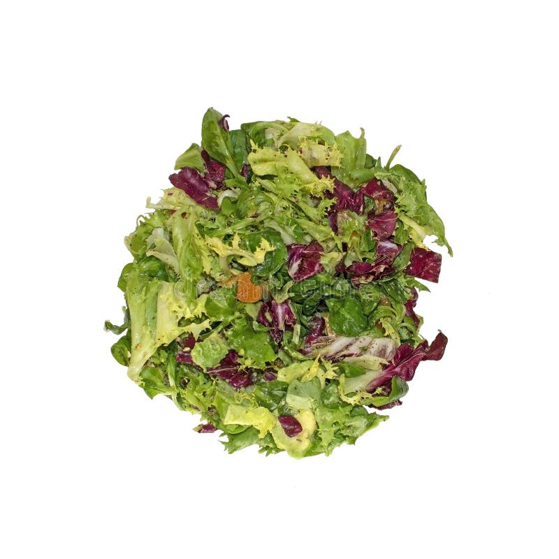 Verde Misturado E Salada Roxa Na Bacia De Vidro Imagem de Stock ...