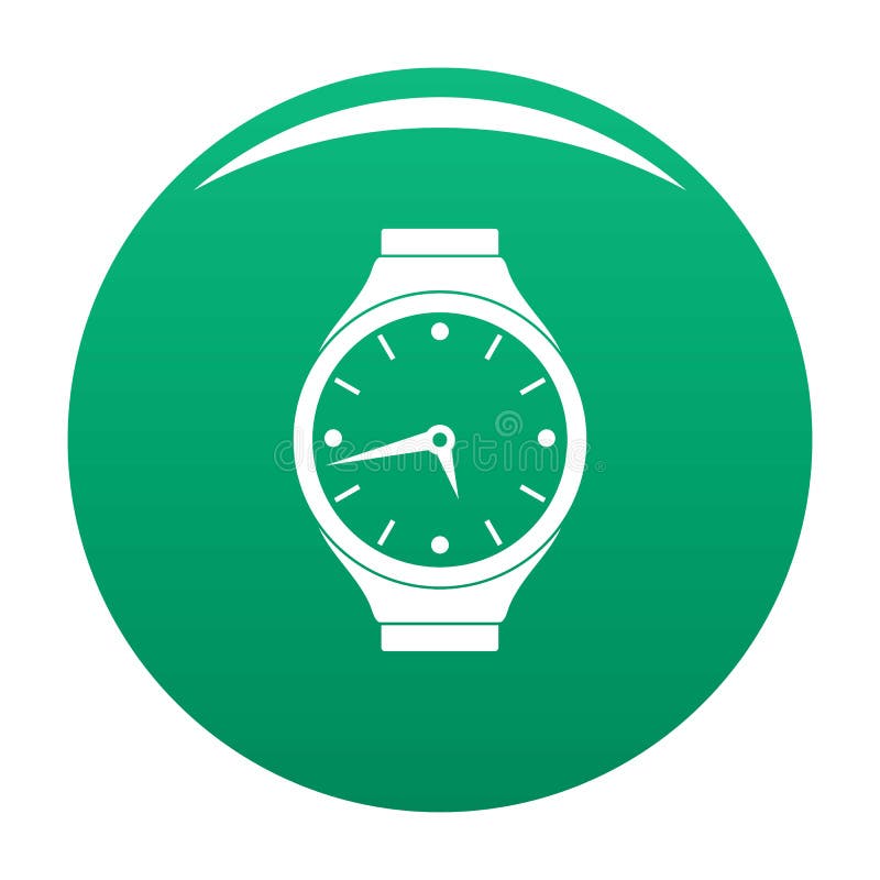 Verde Redondo Del Vector Del Icono Del Reloj Ilustración del Vector ...