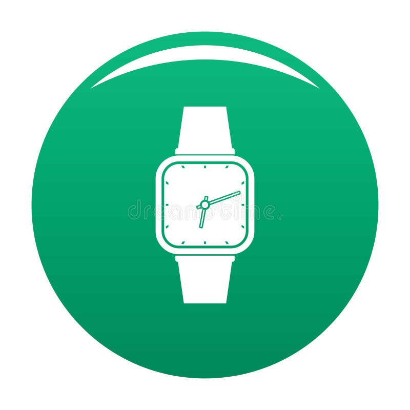 Verde Retro Del Vector Del Icono Del Reloj Ilustración del Vector ...