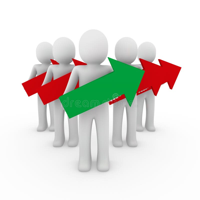 Verde Vermelho Da Seta Do Homem 3d Ilustração Stock - Ilustração de ...